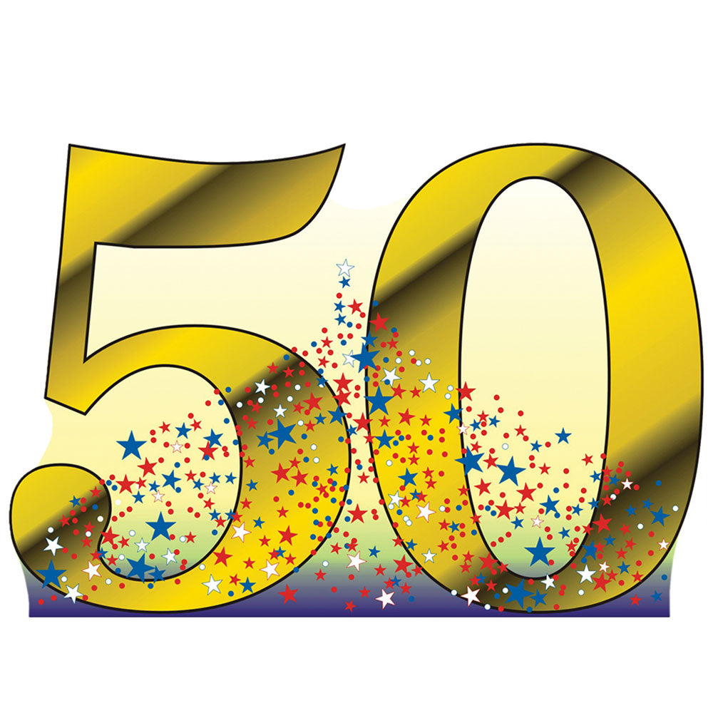 Life-size Gold Number 50 Cardboard Cutout